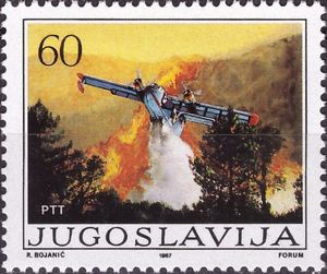 Stamp: Fire-fighting Aircraft (Yugoslavia(Fire Protection) Mi:YU 2234 ...