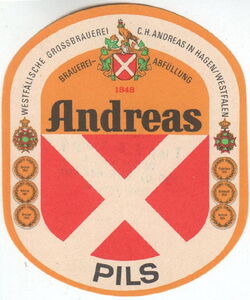 Drink Label: Andreas Pils (Westfälische Grossbrauerei C. H. Andreas ...