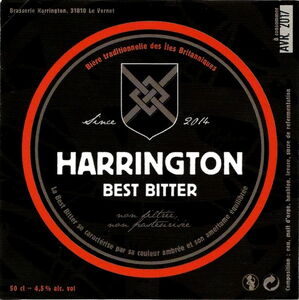 Drink Label: Harrington Best Bitter (Brasserie Harrington Beers ...