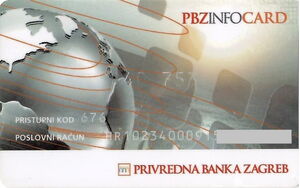 Bank Card: Pbzinfocard (Privredna Banka Zagreb, CroatiaCol:HR-GM-0010