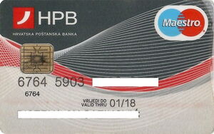 Bank Card: HPB-Maestro (Hrvatska Postanska Banka, CroatiaCol:HR-MS-0023.02