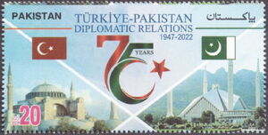 Stamp: Diplomatic Relations with Turkey, 75 Years (PakistanCol:PK 2023. ...