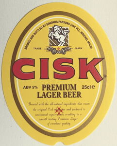 Drink Label: Cisk Premium Lager Beer (Simonds Farsons Cisk Plc ...