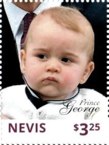 Stamp: Prince George of Cambrige (Nevis(Prince George of Cambridge ...