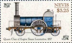 Stamp: Queen Class of Engine Steam Locomotive, 1857 (Nevis(Steam ...