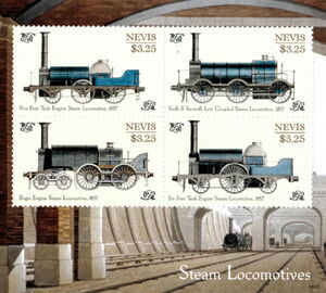 Stamp: Steam Locomotives (Nevis(Steam Locomotives (2014)) Mi:KN-N 2996 ...