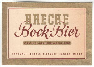 Drink Label: Brecke Bock-Bier (Brauerei Förster & Brecke KG, Germany ...