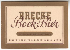 Drink Label: Brecke Bock-Bier (Brauerei Förster & Brecke KG, Germany ...