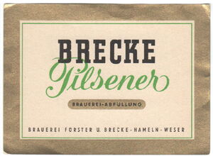 Drink Label: Brecke Pilsener (Brauerei Förster & Brecke KG, Germany ...