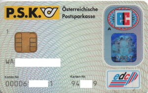 Bank Card: P.S.K. Österreichische Postsparkasse (Osterreichische Postsparkasse, SwitzerlandCol ...