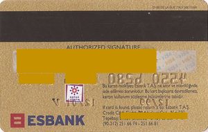 Bank Card: ESBANK (Esbank, Türkiye (Turkey)Col:TR-VI-0023