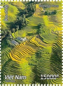 Stamp: Rice Paddies of Vietnam (Vietnam(Rice Paddies of Vietnam (2023 ...