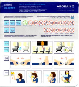 Safety Card: AIRBUS A320neo (Aegean Airlines, GreeceCol:AEE-GR-0021