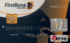 Bank Card: FirstBank Classic (FirstBank, NigeriaCol:NG-GM-0006