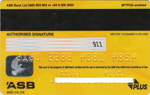 Bank Card: Visa (ASB Bank, New ZealandCol:NZ-VI-0027