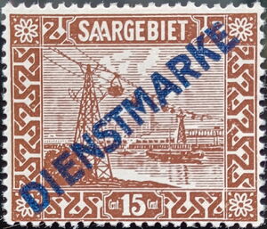 Stamp: Wire-rope Railway / o'prnt(B) DIENSTMARKE (Germany, Saarland ...