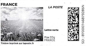 Stamp: Sunny Field.in black. Redesign without laposte logo (France ...