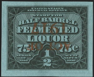Stamp: Fermented Liquor (United States of America: Revenue Stamps(Beer ...