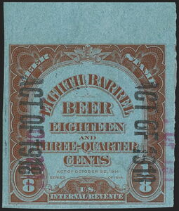 Stamp: Beer - Numeral (United States of America: Revenue Stamps(Beer ...