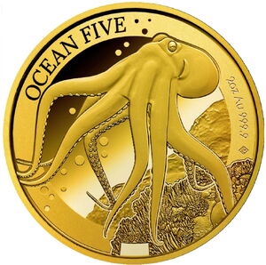 Coin: 250 Dollars (Ocean Five - Octopus) (Niue(Numismatic Product ...
