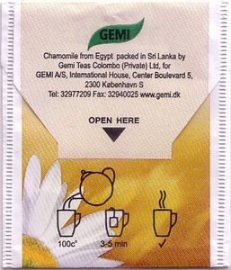 Tea Bag: Kamille te, semi-glossy (Gemi, DenmarkCol:TB-DK-0466