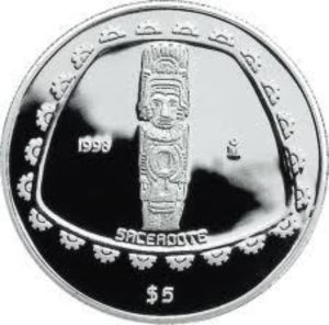 Coin: 5 Pesos (Pre-Columbian Toltec - Priest) (Mexico) (1993~Today ...