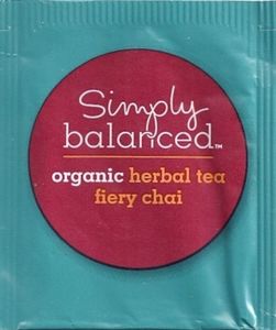 Tea Bag: organic herbal tea fiery chai (Simply balanced, United States ...