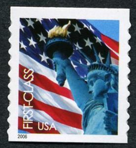 Stamp: Flag & Lady Liberty (United States of America) (Flag and Liberty ...