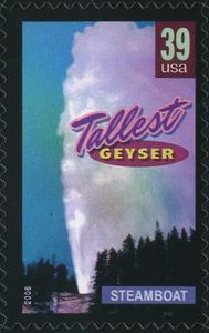 Stamp: Steamboat, tallest geyser (United States of America(Wonders of ...