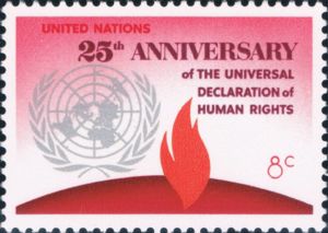 Stamp: 25th anniv. of Declaration of Human Rights (UNO New York ...