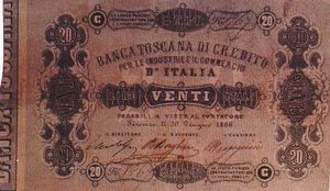 Banknote: 20 Lire (Italian States(Specialized Issues Toscana) Wor:P-S771