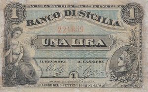 Banknote: 1 Lira (Italian States(Specialized Issues Sicily) Wor:P-S878