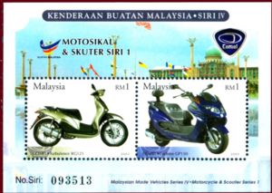 Stamp: Comel series (Malaysia(Motorcycles) Mi:MY BL78,Sn:MY 941,Yt:MY ...