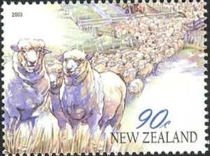 Stamp: Sheep Mustering (New Zealand(Year of the Sheep 2003) Mi:NZ 2056 ...