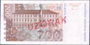 Banknote: 200 Kuna (Croatia(2001-2012 Issue) Wor:P-42bs