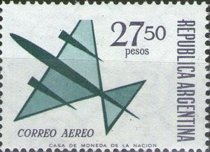 Stamp: Air Mail - Stylized aircraft (Argentina(Stylized Aircraft) Mi:AR ...