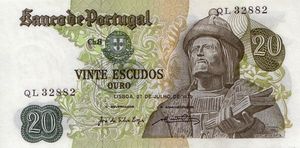 Billete de Banco: 20 Escudos (Portugal(1968-1982 Issue) Wor:P-173a.3