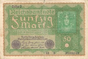 Banknote: 50 Mark (Germany) (1915-1919 Issues - Reichsbanknote ...