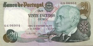 Banknote: 20 Escudos (Portugal) (1978-1985 Issue) Wor:P-176a.2