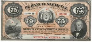 Banknote: 75 Centavos Fuertes (Argentina(Specialized Issues Banks 1865 ...