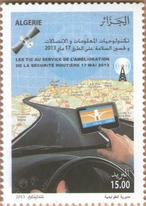 Stamp: ICT for improving road safety (Algeria) Mi:DZ 1725,Sn:DZ 1590,Yt ...