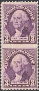 Stamp: George Washington, by Gilbert Stuart - Vertical pair (United ...