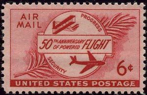 Stamp: First Plane and Modern Plane (United States of America(Powered ...