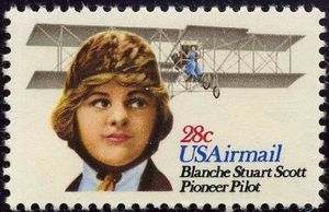 Stamp: Blanche Scott (1886-1970) and Curtiss Golden Flyer (United ...