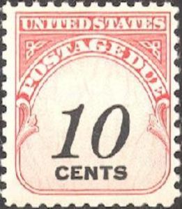 Stamp: 10 Cent Postage Due (United States of America(Postage Due) Mi:US ...