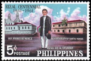 Stamp: José Rizal as student (Philippines(José Rizal (1861-1896)) Mi:PH ...