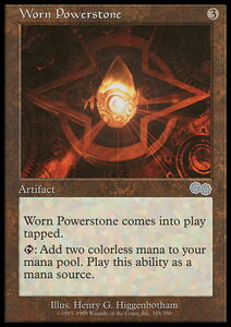 Game Card: Worn Powerstone (Magic: The Gathering) (Urza's Saga) Col:MTG-USG-EN-318