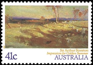 Stamp: Impression for Golden Summer, Sir Arthur Streeton (Australia ...