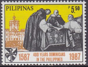 Stamp: Archbishop of Manila with Dominican representatives (Philippines ...