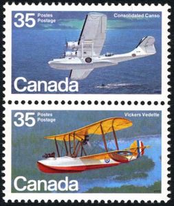 Stamp: Vickers Vedette, Consolidated Canso (Canada(Canadian Aircraft ...